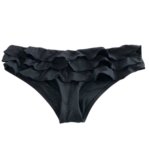 OndadeMar | Swim | Ondademar Ruffle Bikini Bottom Black Xs | Poshmark